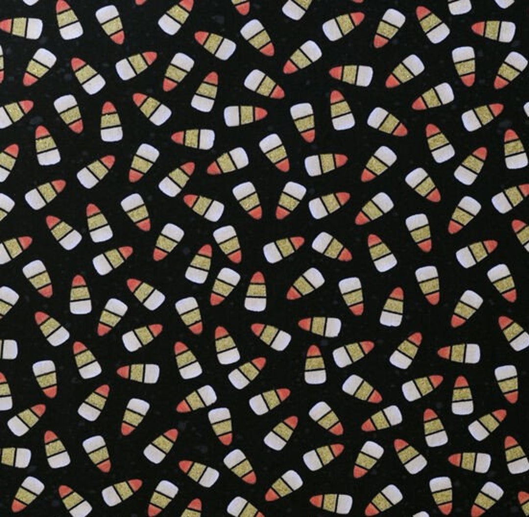Halloween Candy Corn Glitter Cotton Fabric- by the Yard - Etsy