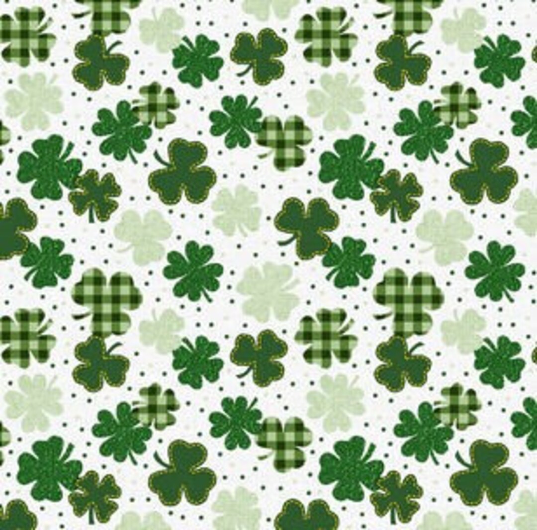 St Patricks Day Shamrock Cotton Fabric- by the Yard - Etsy