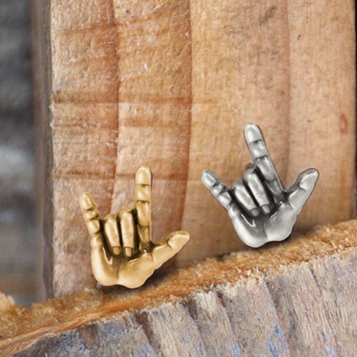 American Sign Language I Love You Lapel Pin ASL Gold or Silver - Etsy