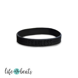 Fearless Wristband Silicone Bracelet Black - Etsy