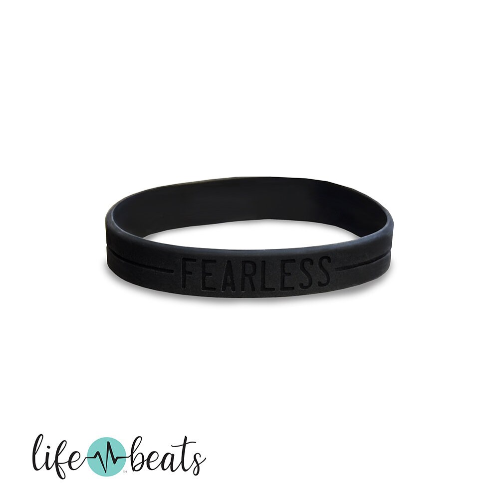 Fearless Wristband Silicone Bracelet Black - Etsy