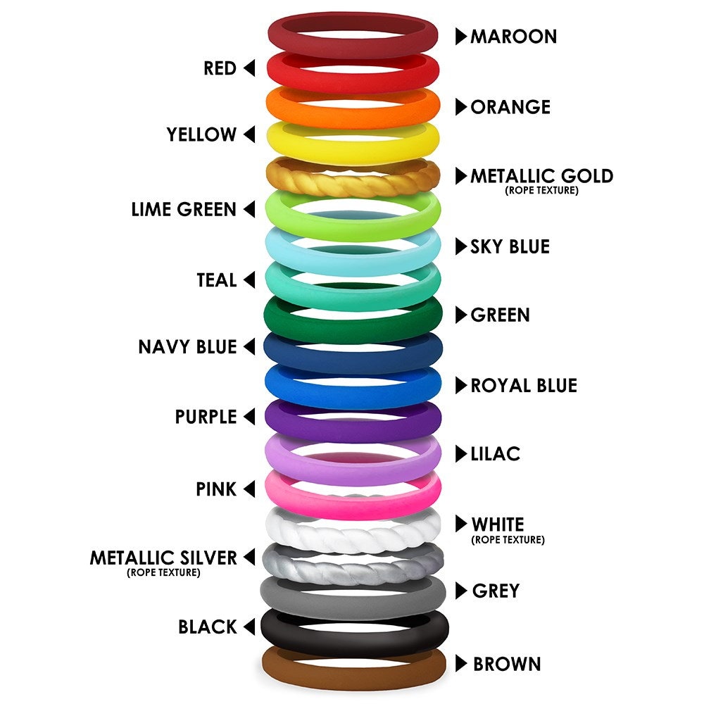 Stackable Silicone Rings Create Your Own Set and Color Scheme - Etsy