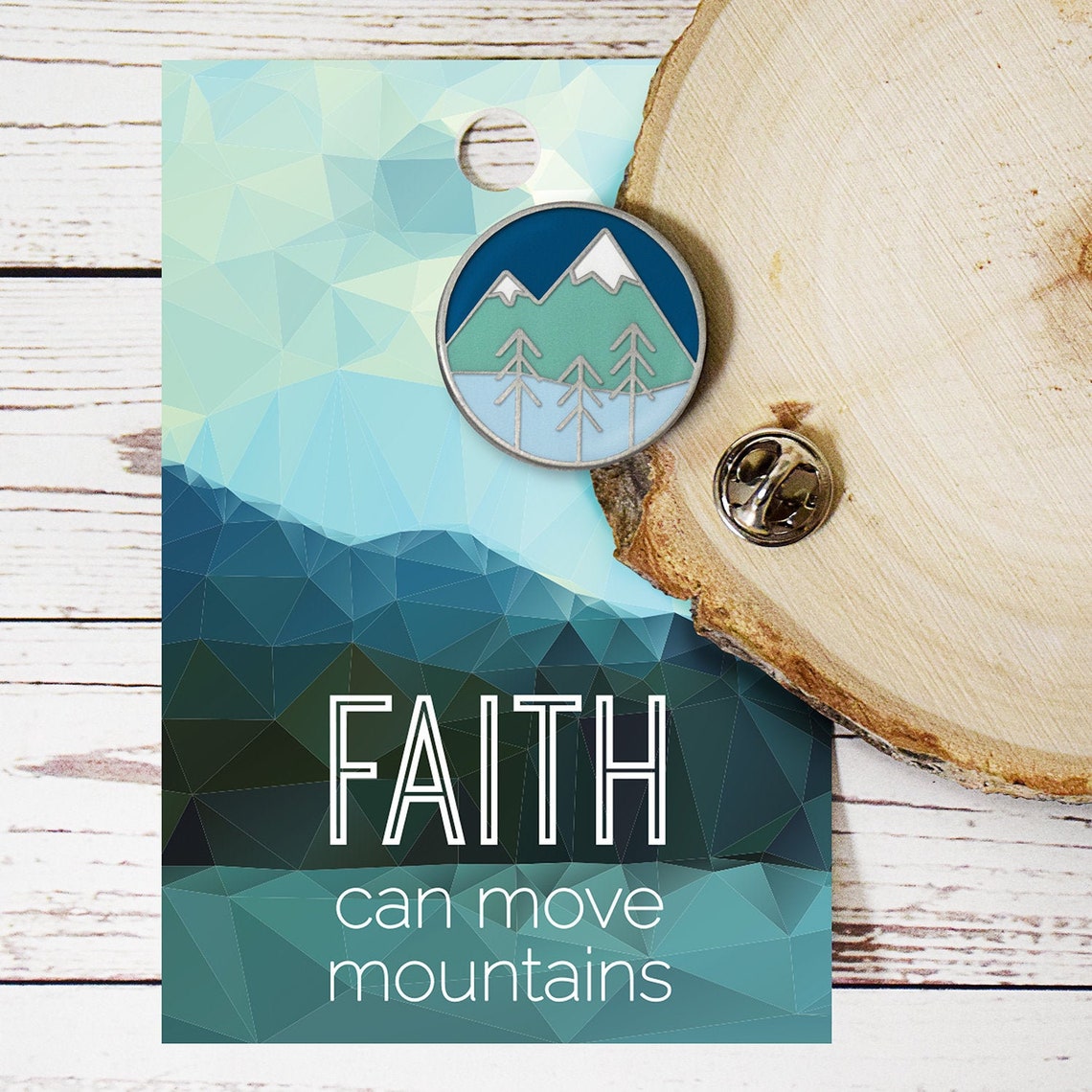 Faith Can Move Mountains Christian Faith Enamel Pin Friendship | Etsy