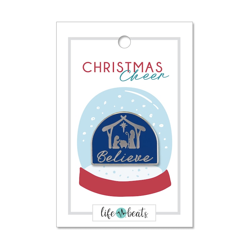 Believe Nativity Enamel Pin Christ Child Baby Jesus - Christmas Enamel ...