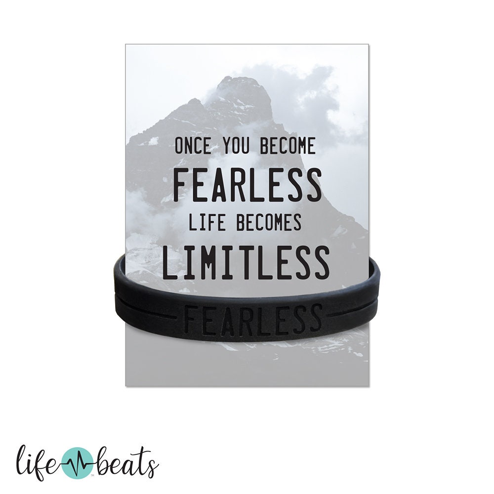 Fearless Wristband Silicone Bracelet Black - Etsy