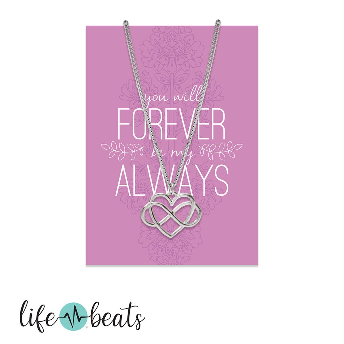 Forever & Always Necklace heart with infinity symbol eternal | Etsy