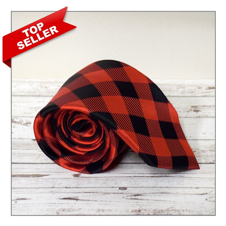 Buffalo Plaid Necktie Red and Black Check Tartan Buffalo Check Plaid - Etsy