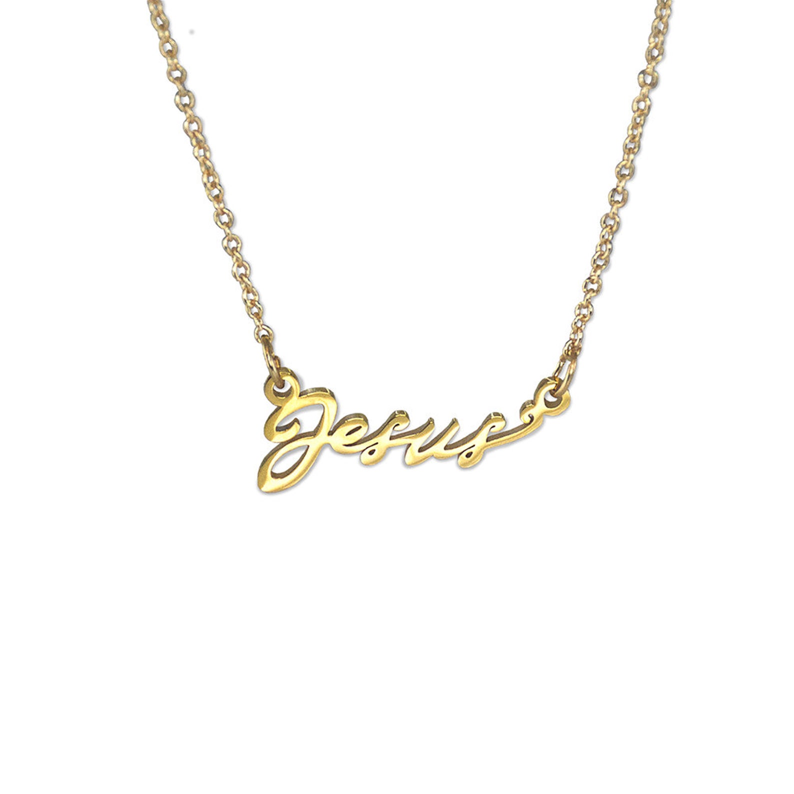 Jesus Script Necklace Live for Christ Religious Jewelry Gold - Etsy