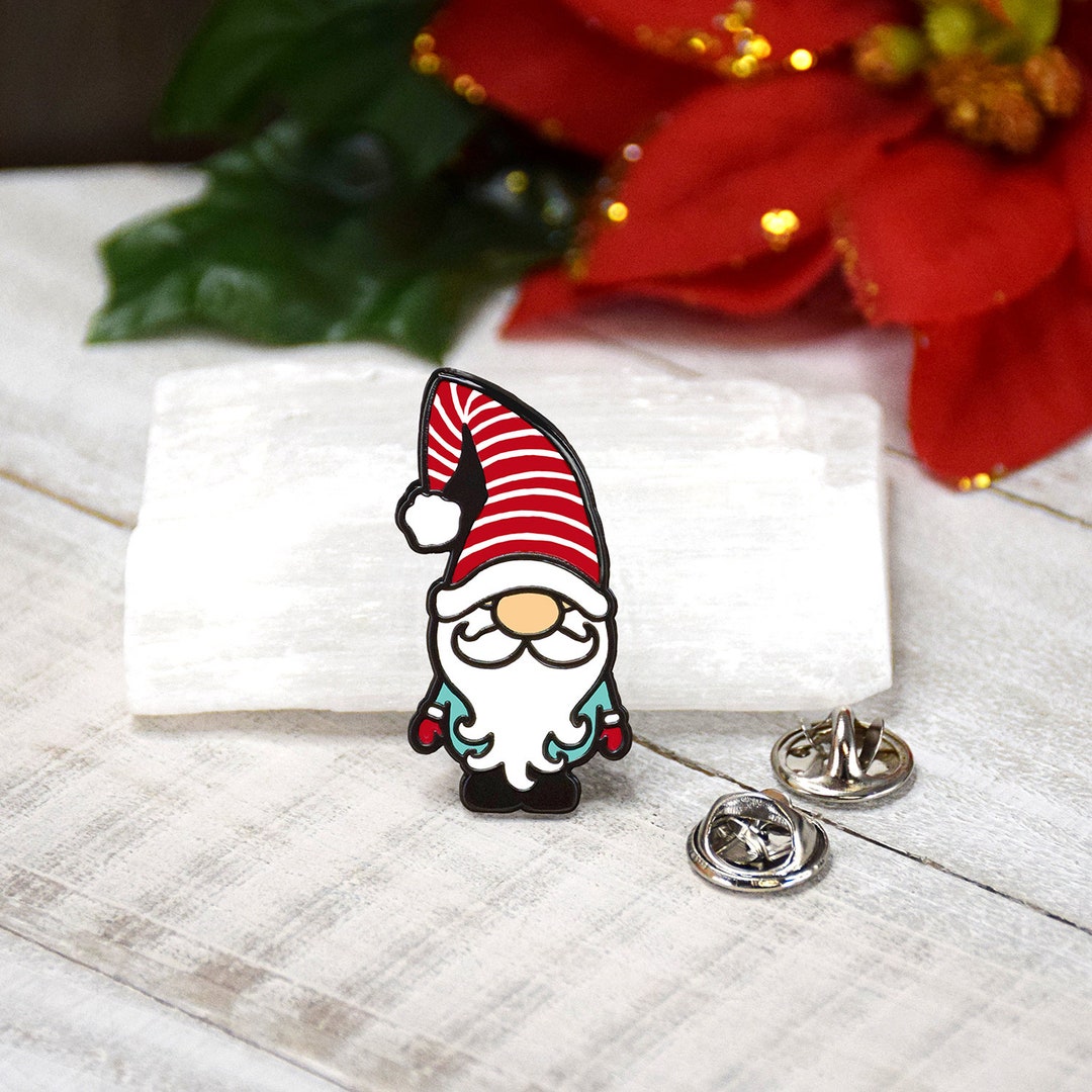 Christmas Gnome Adorable Garden Gnome Enamel Pin GONK Enamel Pin - Etsy