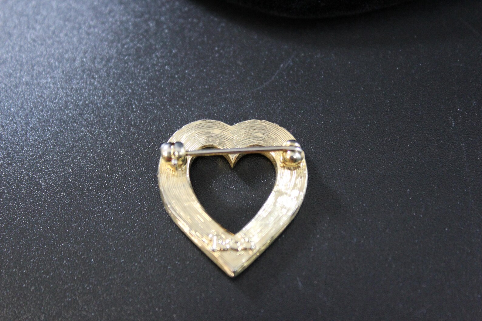 Vintage Estate Gold Tone Open Heart Pin Brooch With Red Enamel - Etsy