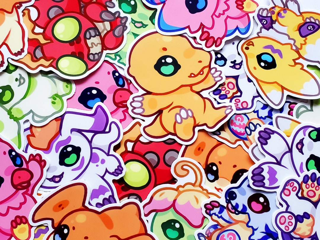 Digimon Digital Monsters 3" Glossy Vinyl Stickers | Waterproof ...
