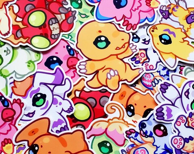 Digimon Digital Monsters 3" Glossy Vinyl Stickers | Waterproof ...