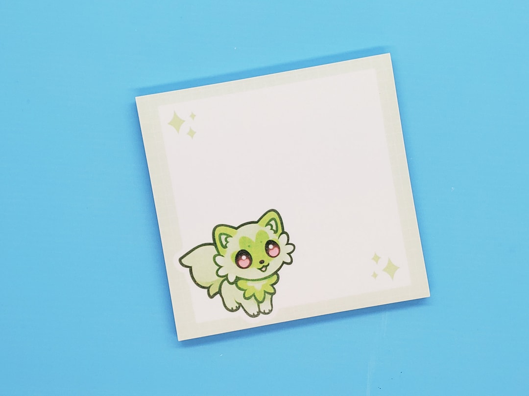 Pokemon Sprigatito Sticky Notes Cute Aesthetic Kawaii Stationery Memo ...