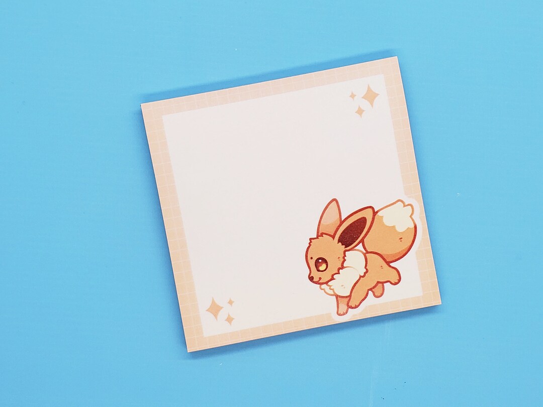 Pokemon Eevee Sticky Notes | Cute Aesthetic Kawaii Stationery Memo Post ...