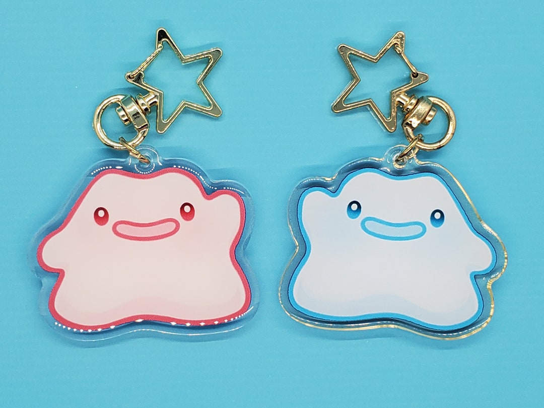 Ditto 2 Double-sided Pokemon Acrylic Keychain Charm - Etsy