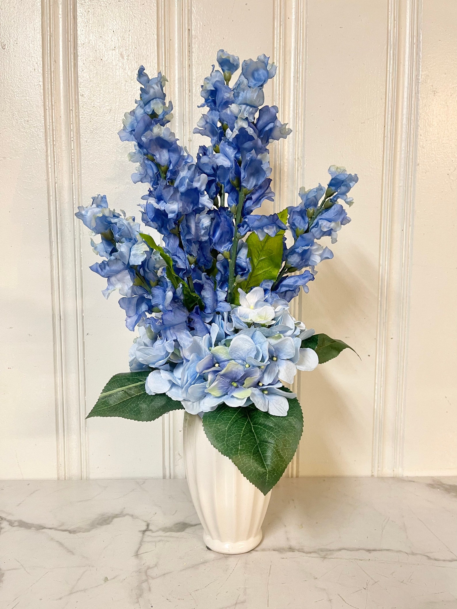 Blue Hydrangea Silk Floral Tall Centerpiece Arrangement - Etsy