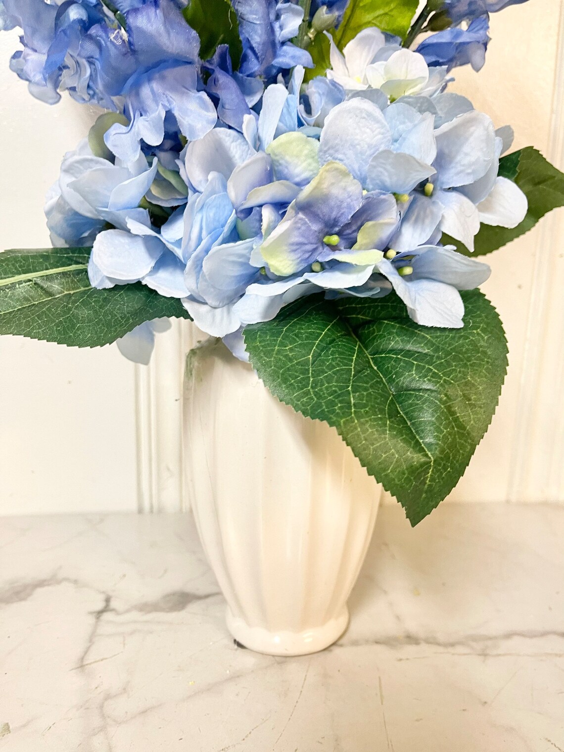 Blue Hydrangea Silk Floral Tall Centerpiece Arrangement - Etsy