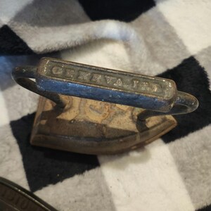 Vintage Cast Iron Iron With Rest - Etsy