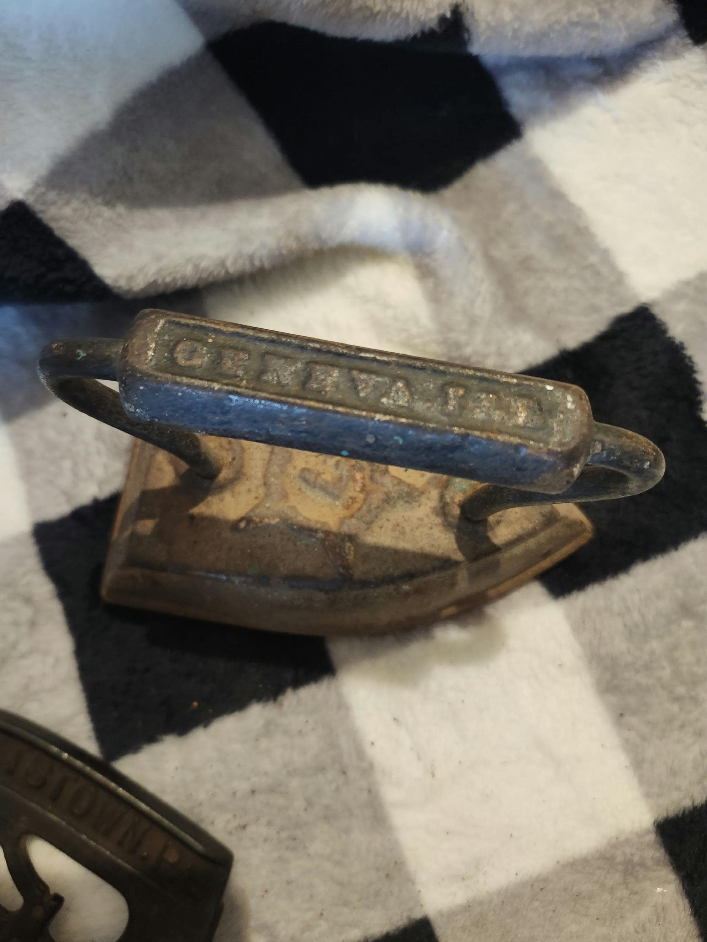 Vintage Cast Iron Iron With Rest - Etsy