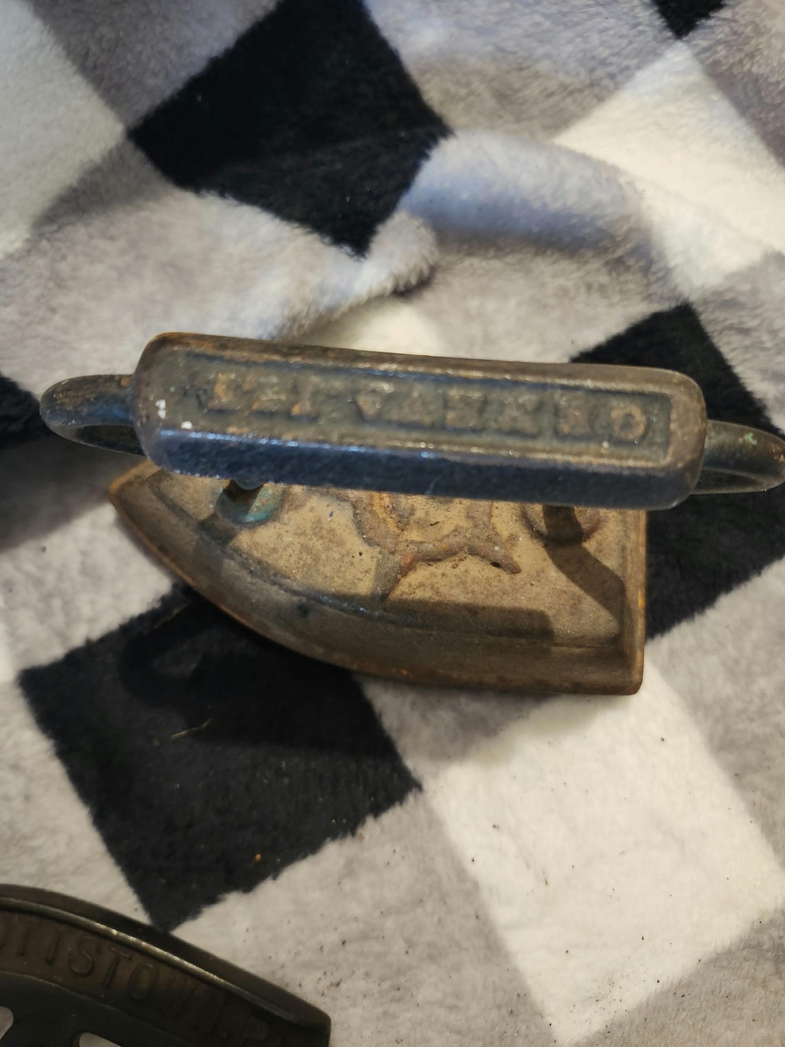 Vintage Cast Iron Iron With Rest - Etsy
