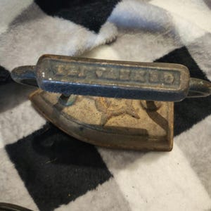 Vintage Cast Iron Iron With Rest - Etsy