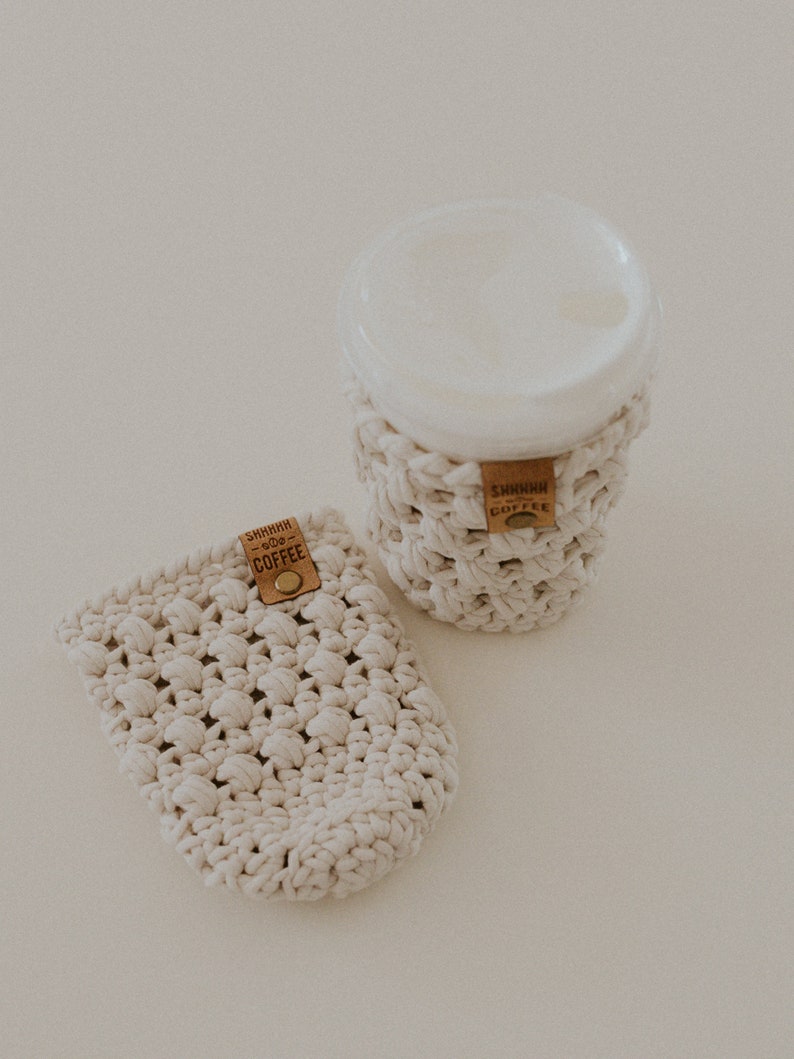 MADE TO ORDER: Cream Color Coffee Cozy, Reusable Iced Coffee Cozy ...