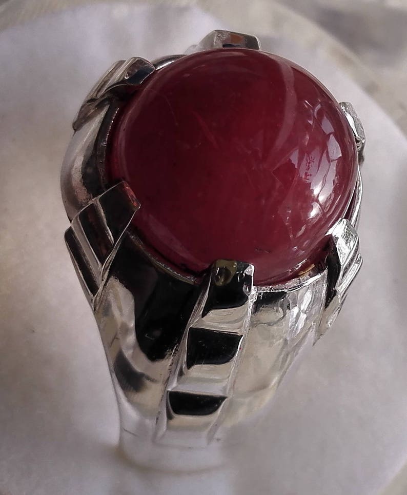4 Ct Cabochon RUBY Mens Ring Real Afghani Ruby Ring 925 - Etsy
