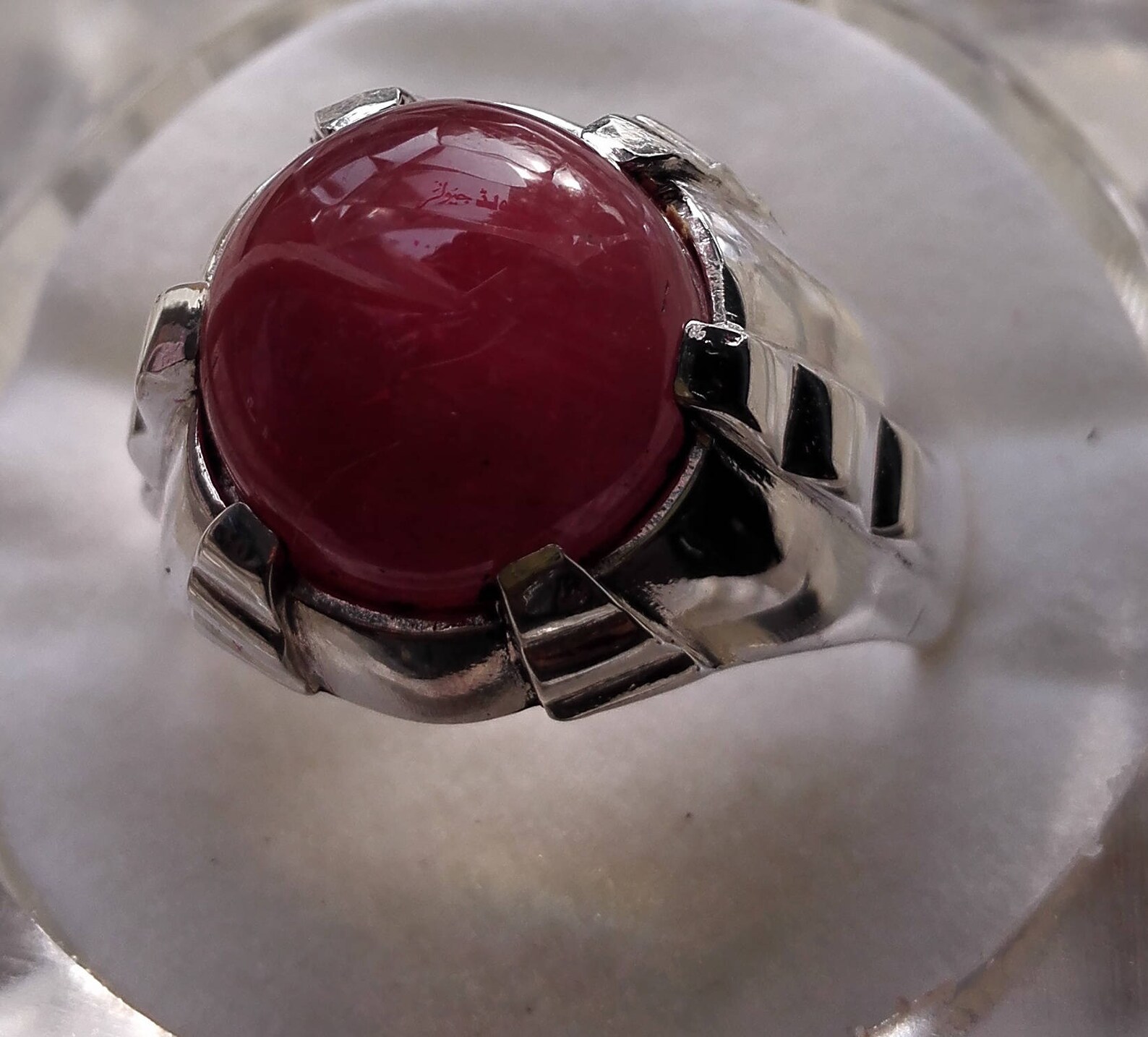 4 Ct Cabochon RUBY Mens Ring Real Afghani Ruby Ring 925 - Etsy