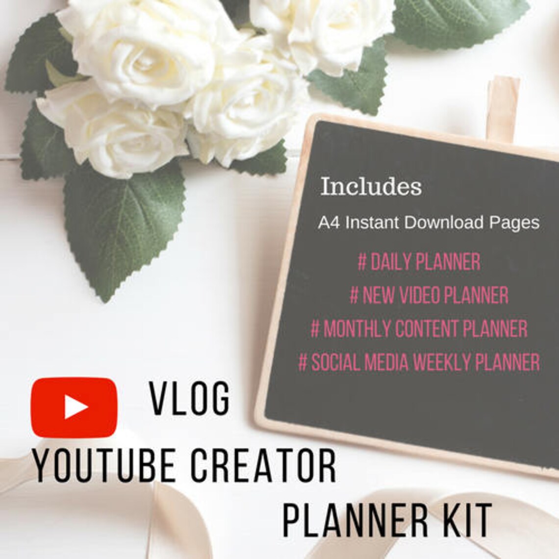 Vlog Youtube Creator Content Planner, Printable Planner, Vlog Organizer ...