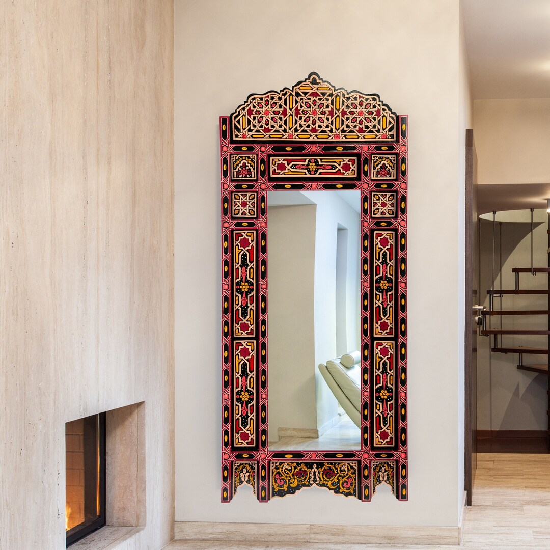 Black Garnet Full Length MIRROR WOODEN FRAMES Moroccan - Etsy