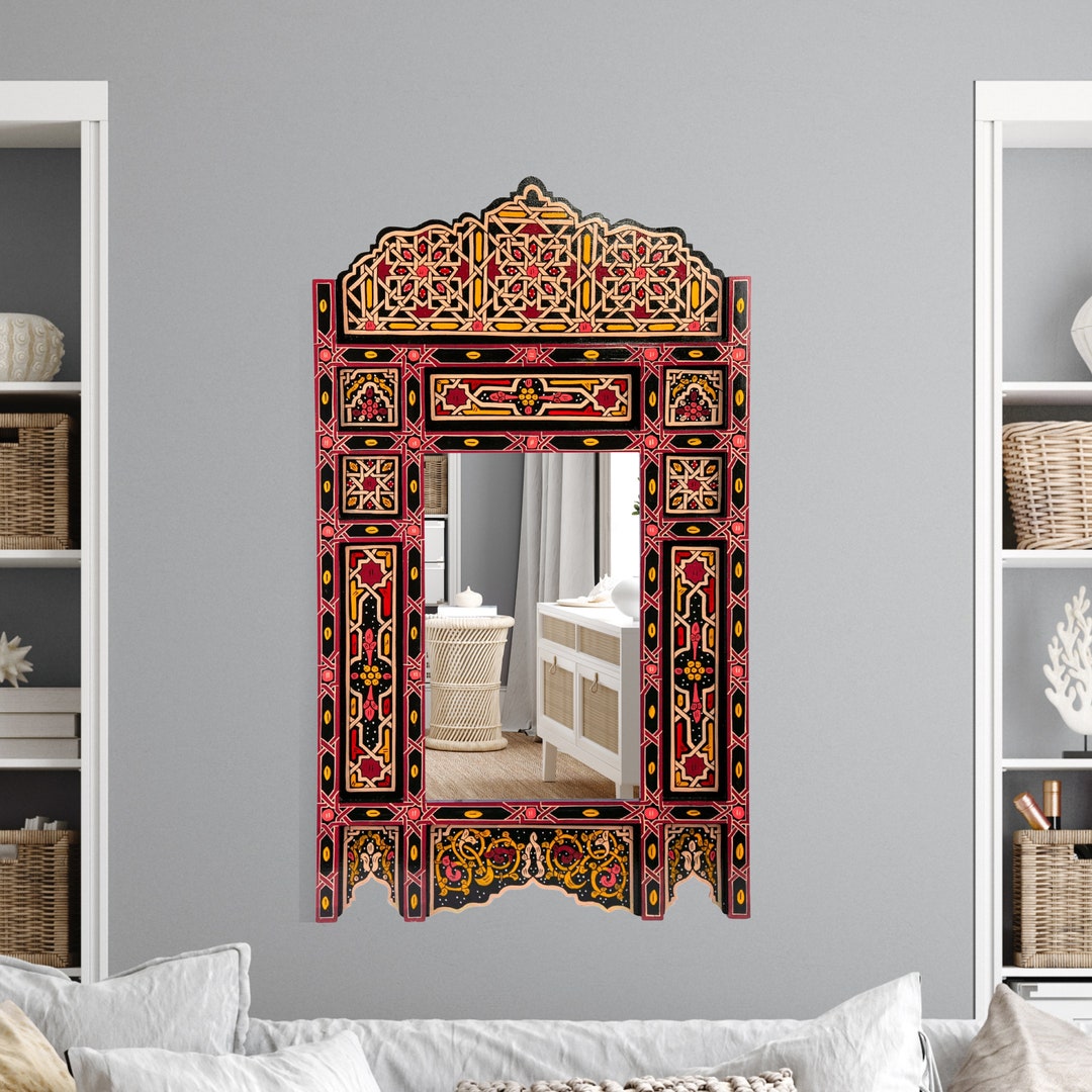 Bathroom Mirror, Moroccan Large Mirror Frame, Rustic Antique Mirror ...