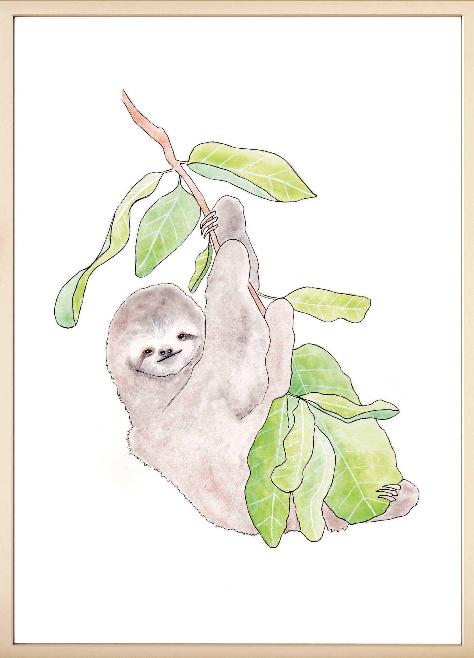 Watercolor Sloth Sloth Painting Animal Jungle Nursery - Etsy