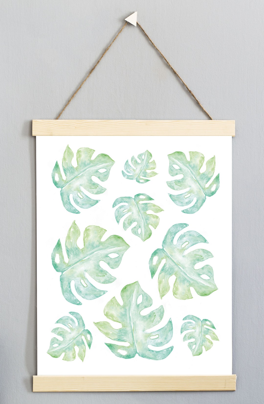 Watercolor Palm Leaf Pattern Art Print | Tropical Baby Room | Nursery ...