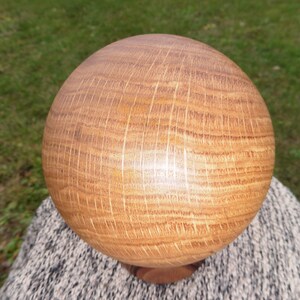Wooden Sphere in Oak With Walnut Stand for Decoration, Curiousity ...
