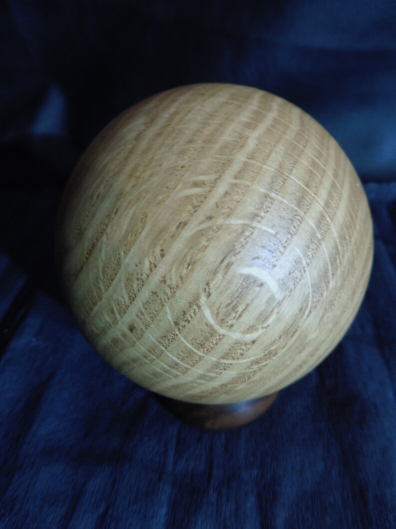 Wooden Sphere in Oak With Walnut Stand for Decoration - Etsy