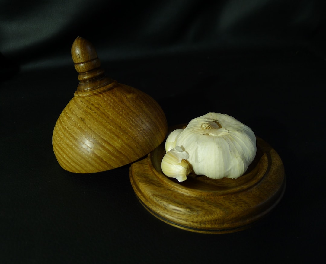 Garlic Box in Sophora Japonica & Walnut. Garlic Cover. Garlic Pot ...
