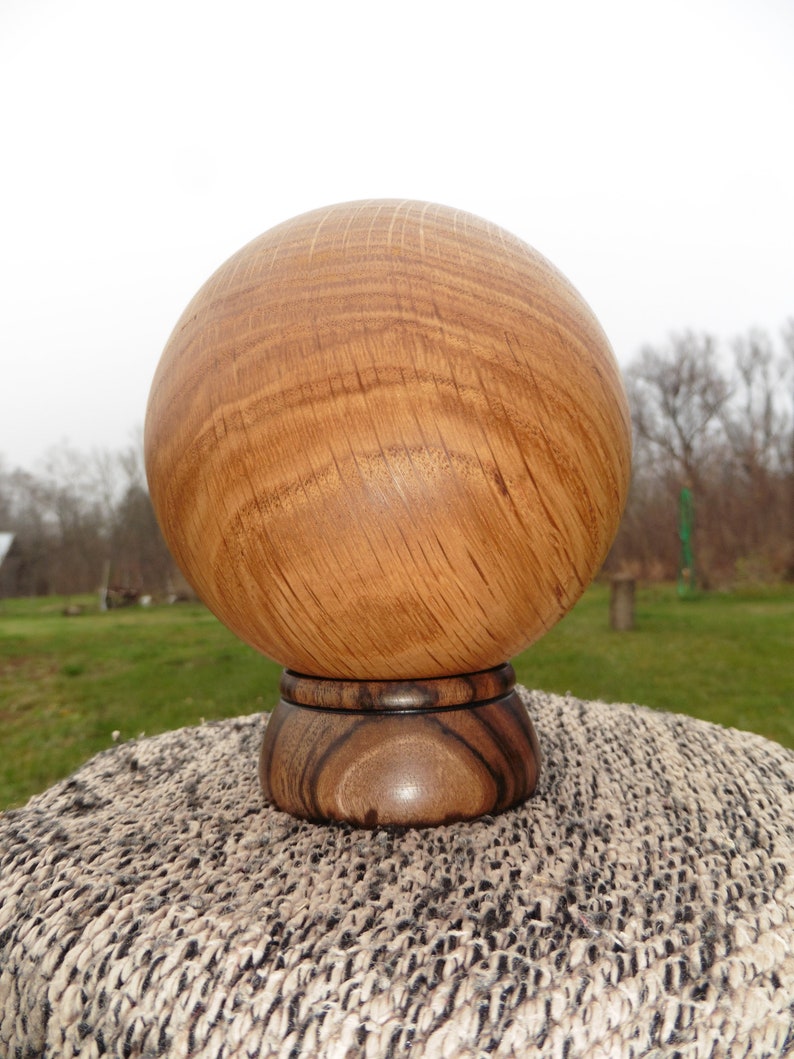 Wooden Sphere in Oak With Walnut Stand for Decoration - Etsy