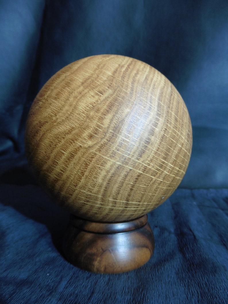 Wooden Sphere in Oak With Walnut Stand for Decoration - Etsy