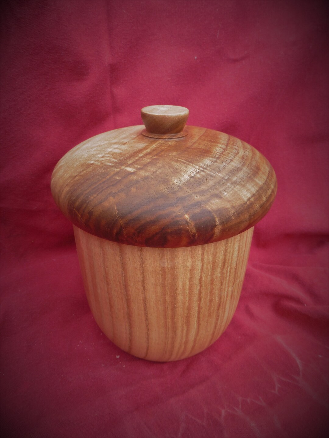 Large Acorn Box, Wooden Box With Acorn Cap Lid in Walnut. Base in ...