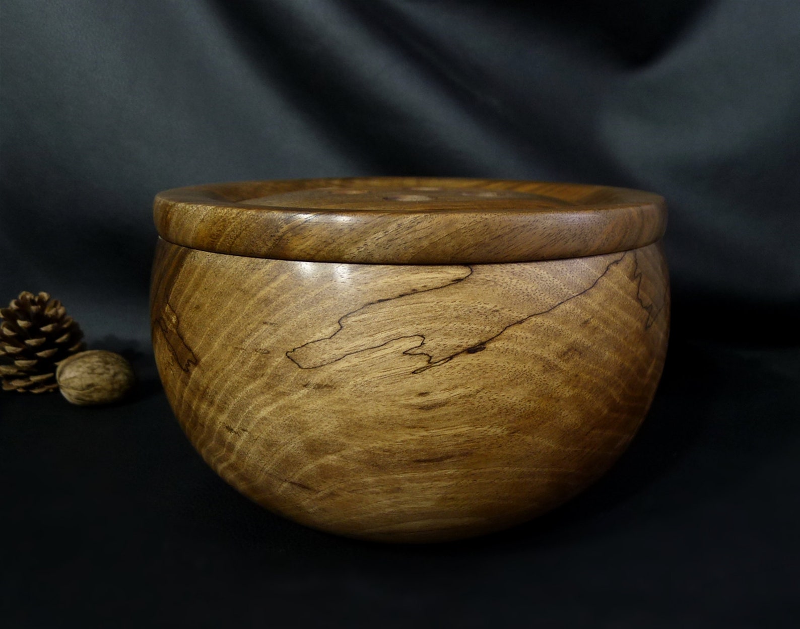 Yarn Bowl Wooden Box With Button Lid Wooden Button Box | Etsy