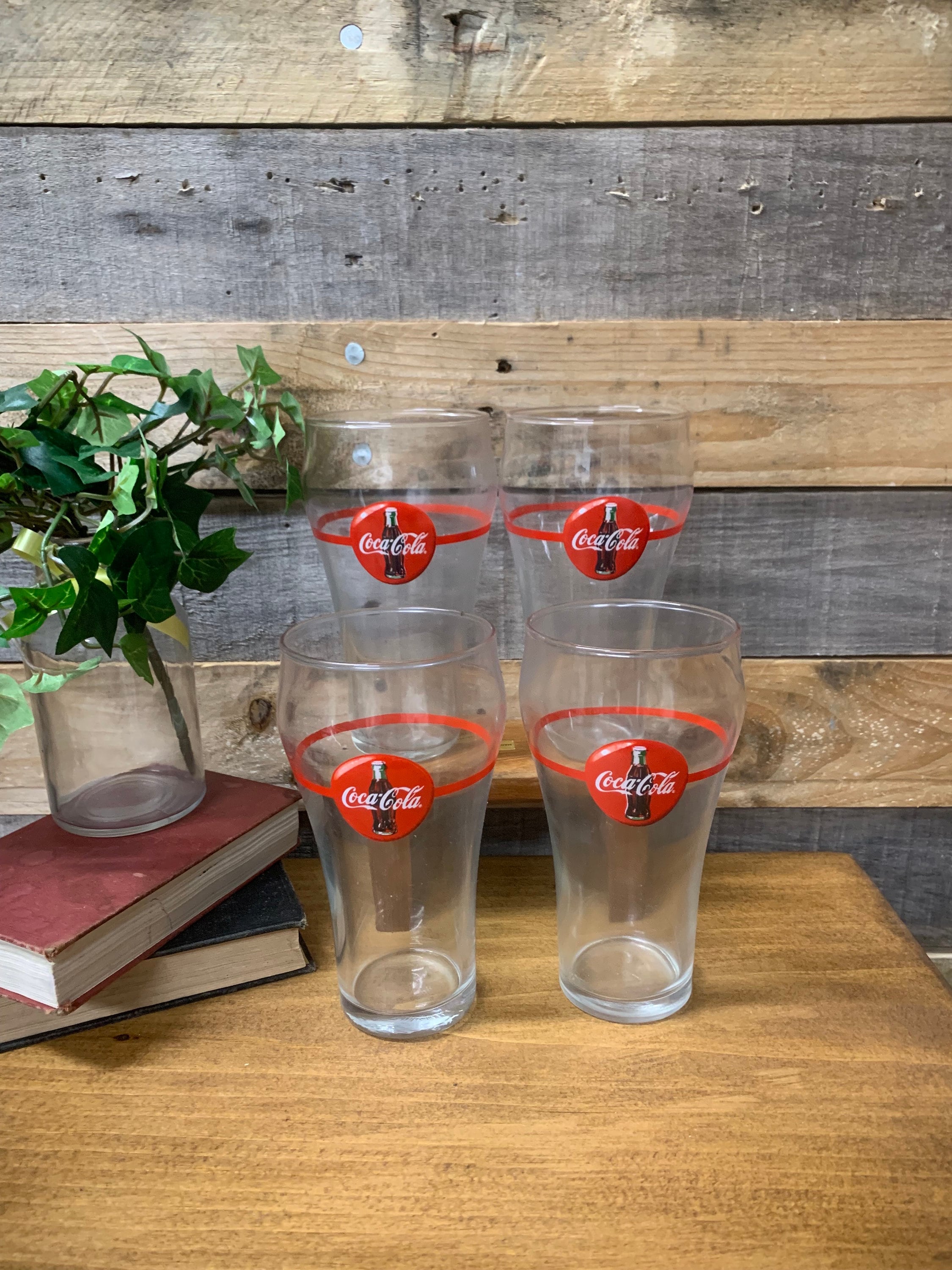 Set of Four Coca Cola Red Emblem Drinking Glasses - Etsy