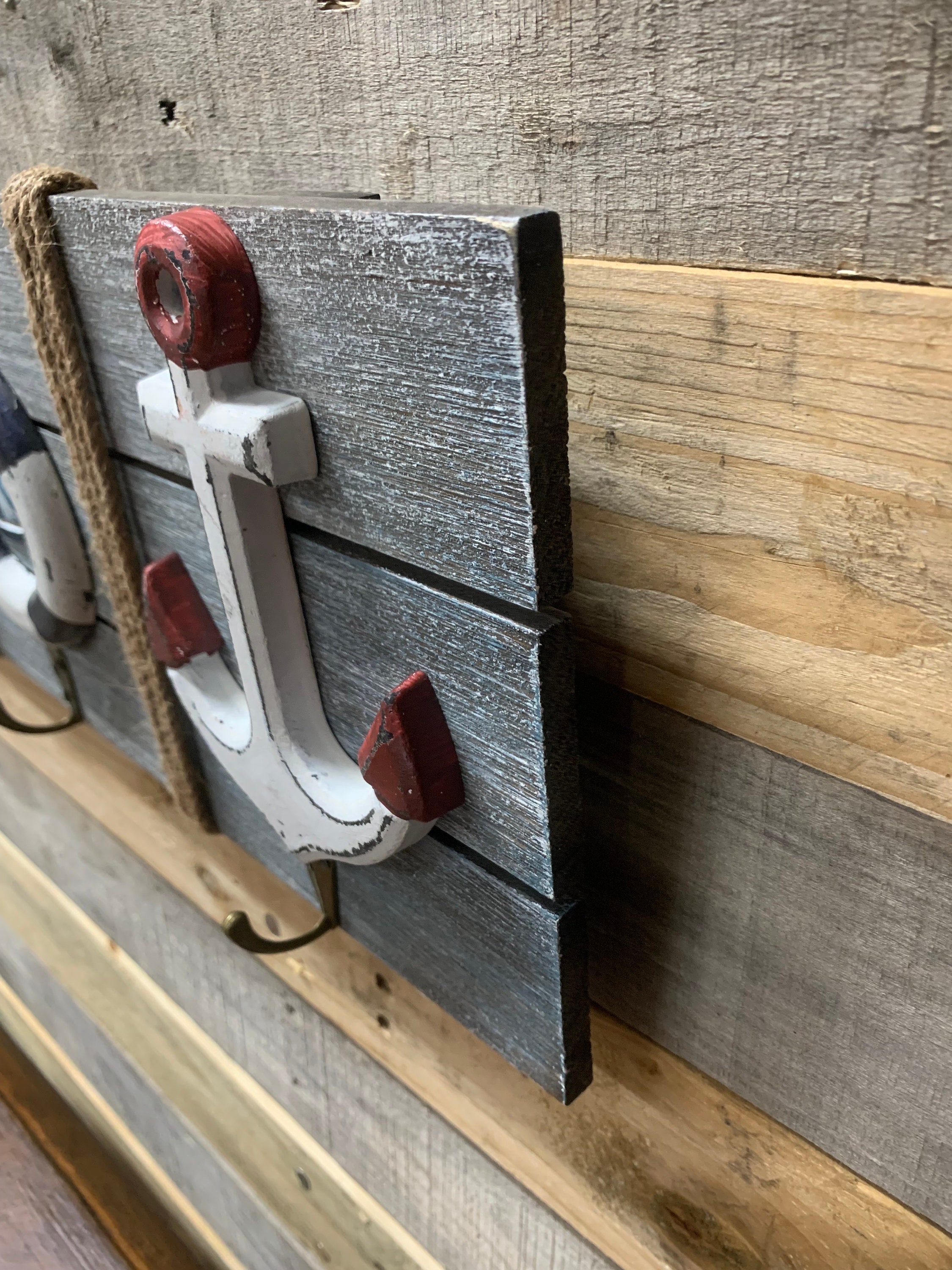 Rustic Nautical Beach Wall Decor With Hooks - Etsy
