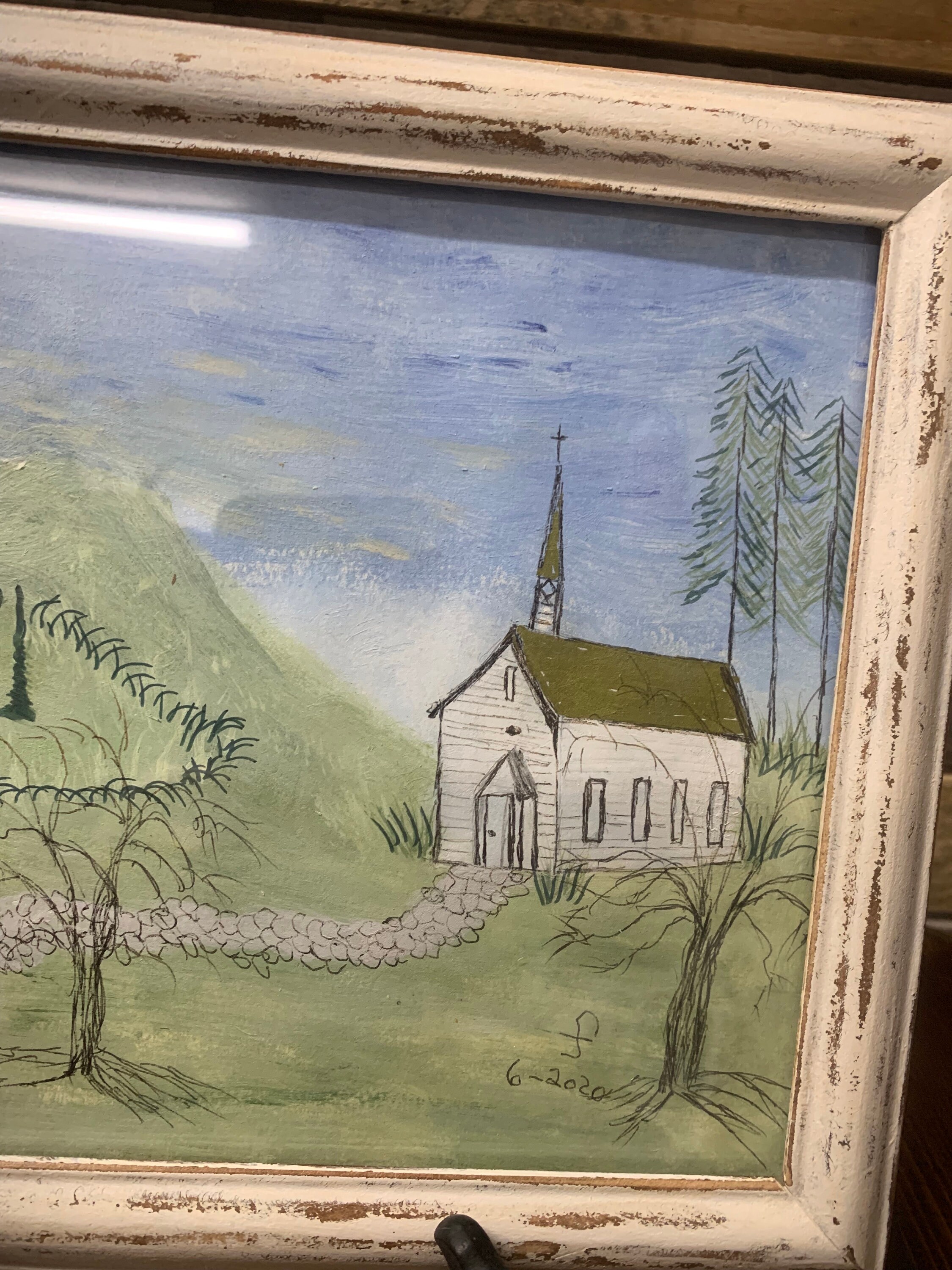 Rustic Hand-painted Church Picture by Local 90 Yr Old NC Artist - Etsy