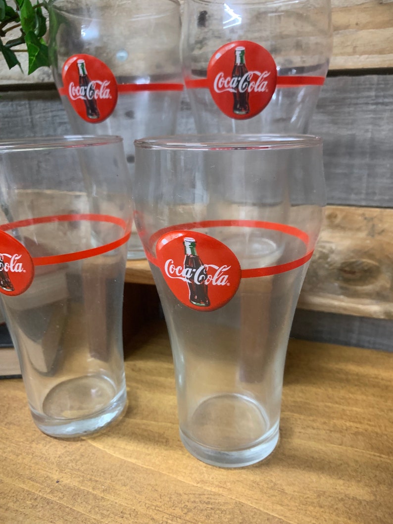 Set of Four Coca Cola Red Emblem Drinking Glasses - Etsy