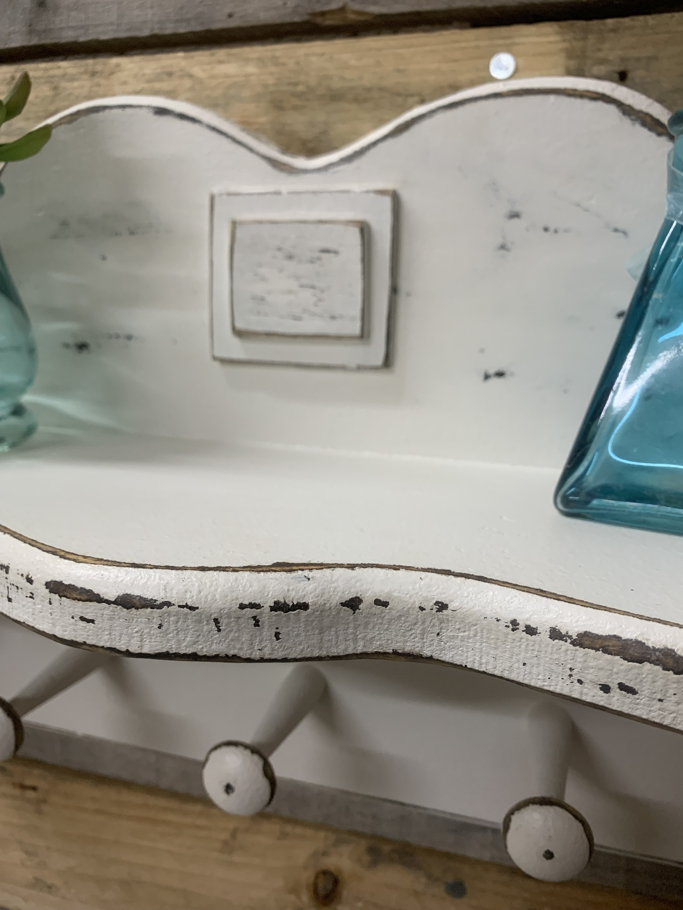 Rustic off White Wall Shelf With Pegs - Etsy