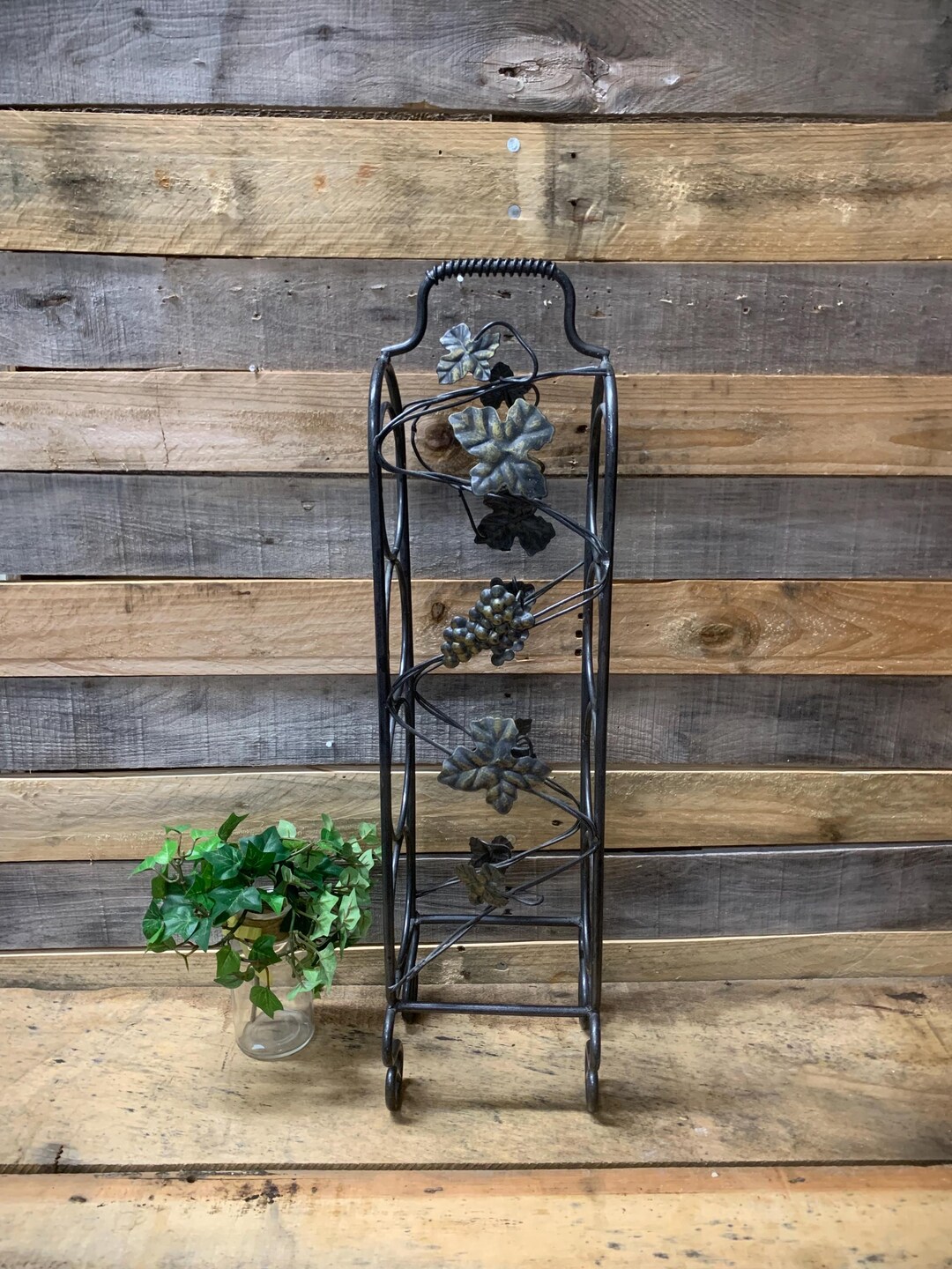 Wrought Iron Wine Rack With Handle - Etsy