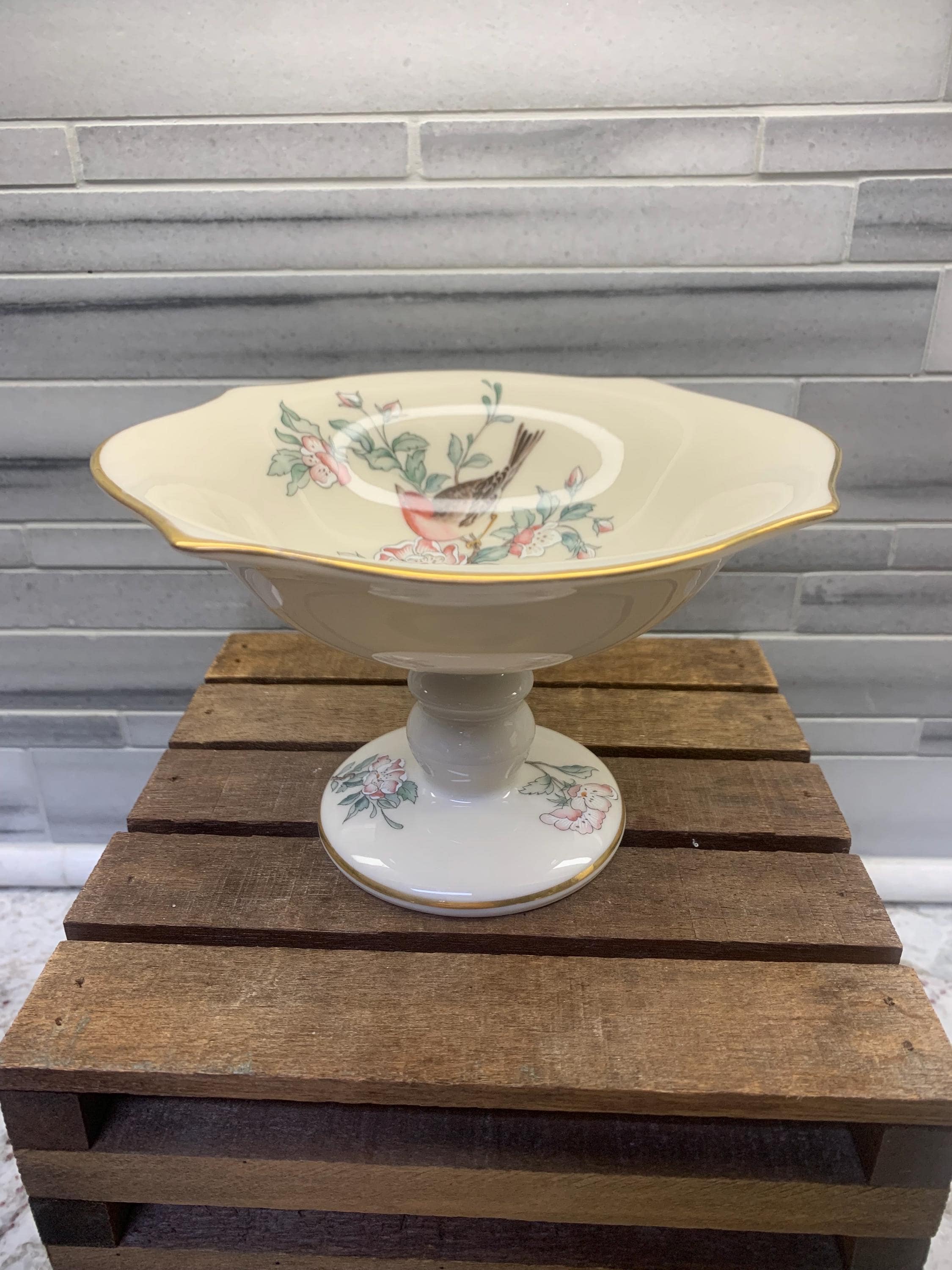 Vintage Lenox Bird Serenade Pedestal Candy/nut Dish - Etsy