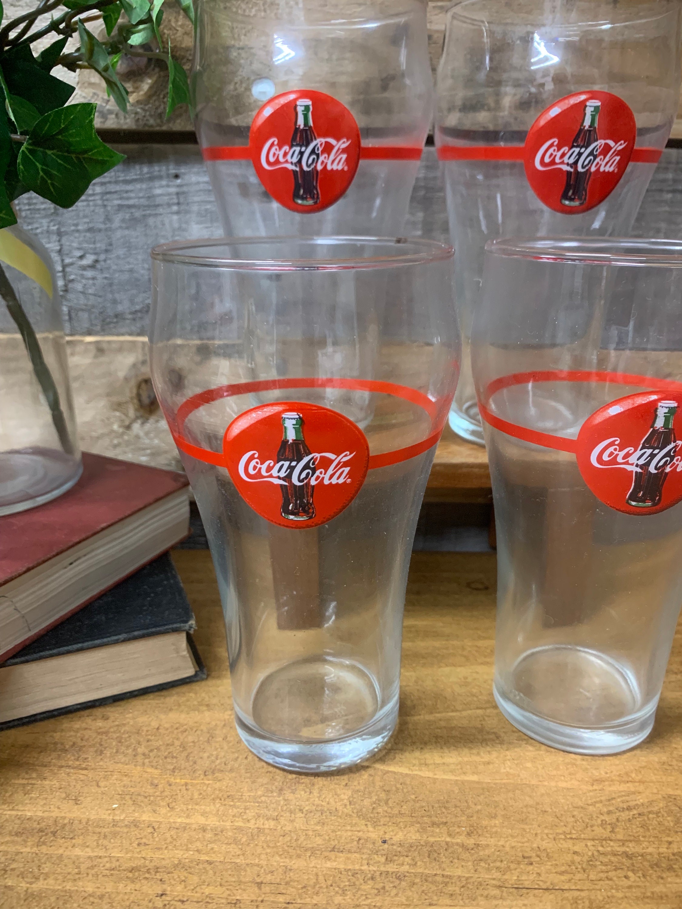 Set of Four Coca Cola Red Emblem Drinking Glasses - Etsy