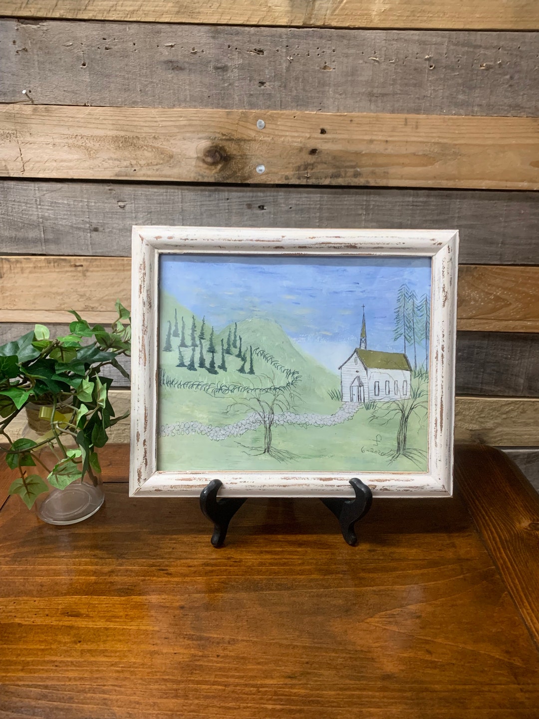 Rustic Hand-painted Church Picture by Local 90 Yr Old NC Artist - Etsy