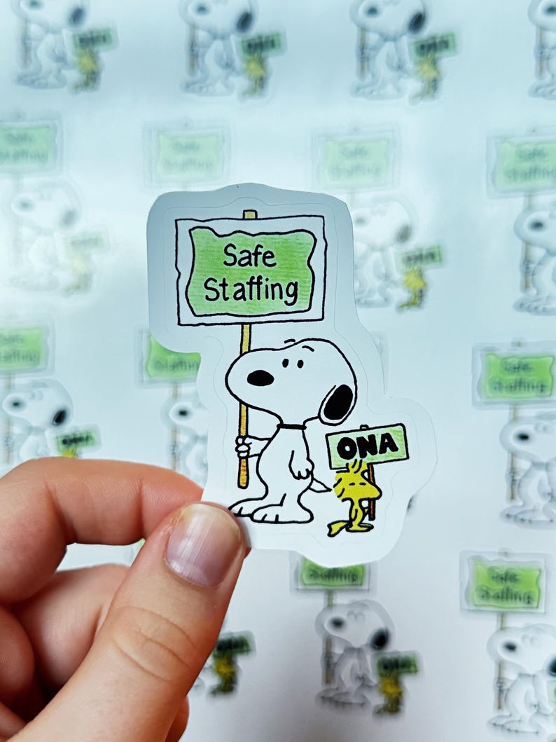 Snoopy on Strike - Oregon Nurses - Laptop & Water Bottle Sticker - Etsy